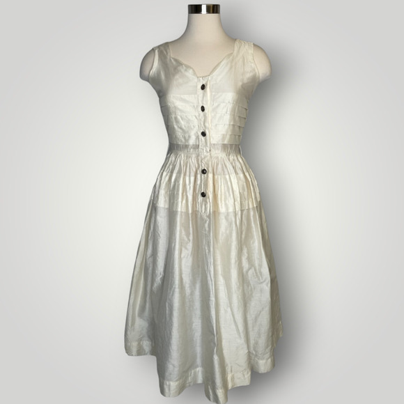Tailored Juniors | Dresses | Vintage 95s Dress Button Front Ivory Shirt ...